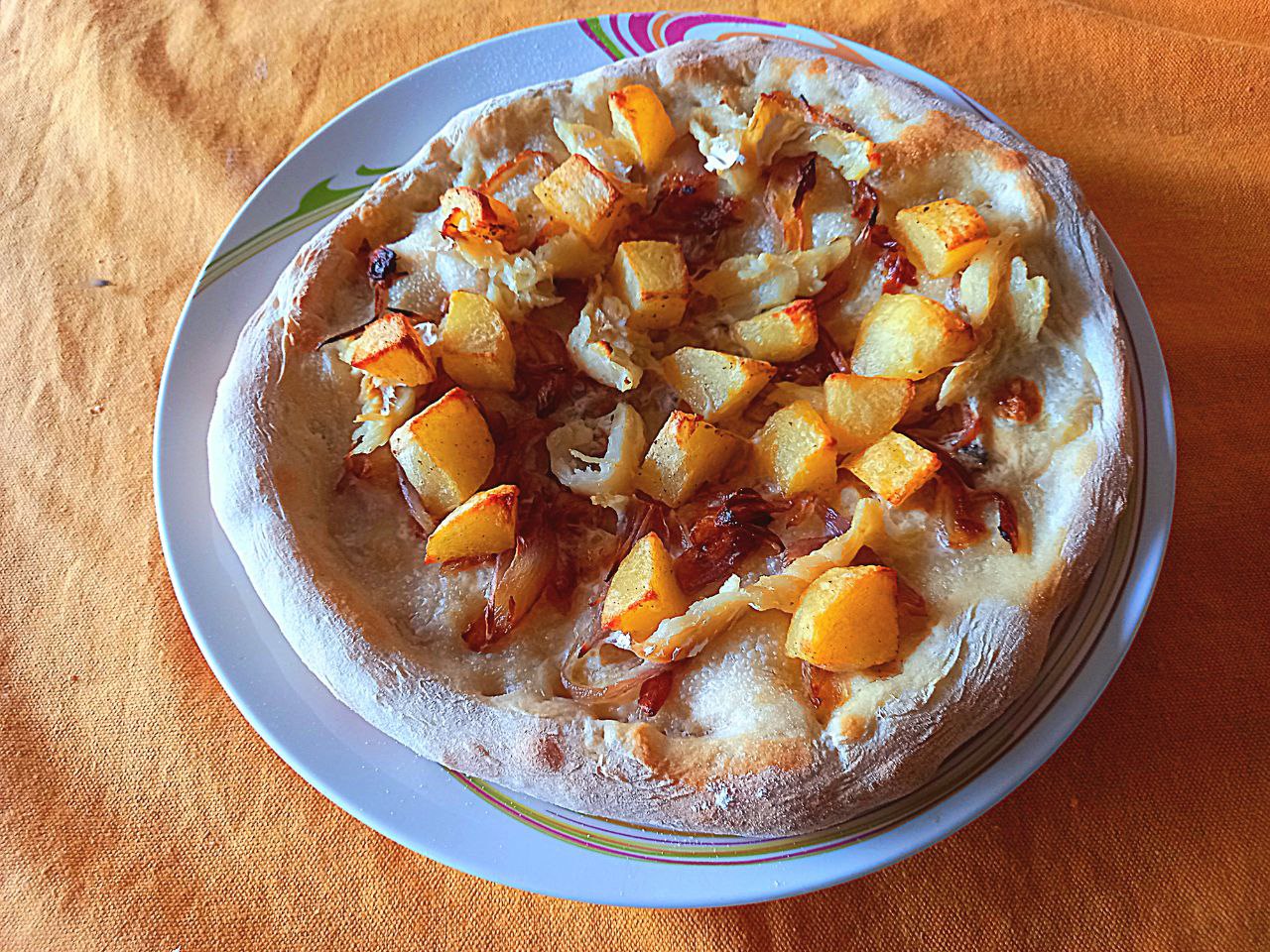 Pizza morue à la crème - Pastel de sabores